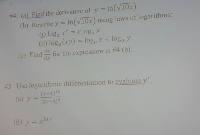 Solved Find The Derivative Of Y In square Root 10x Chegg