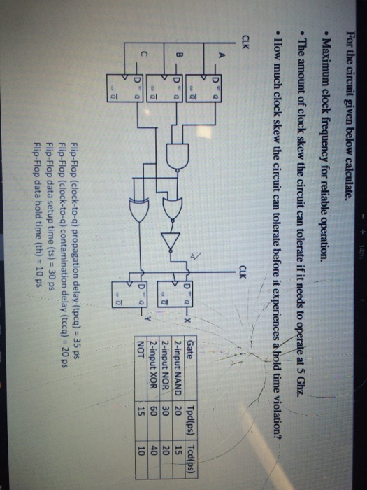 Solved For The Circuit Given Below Calculate Maximum Clock