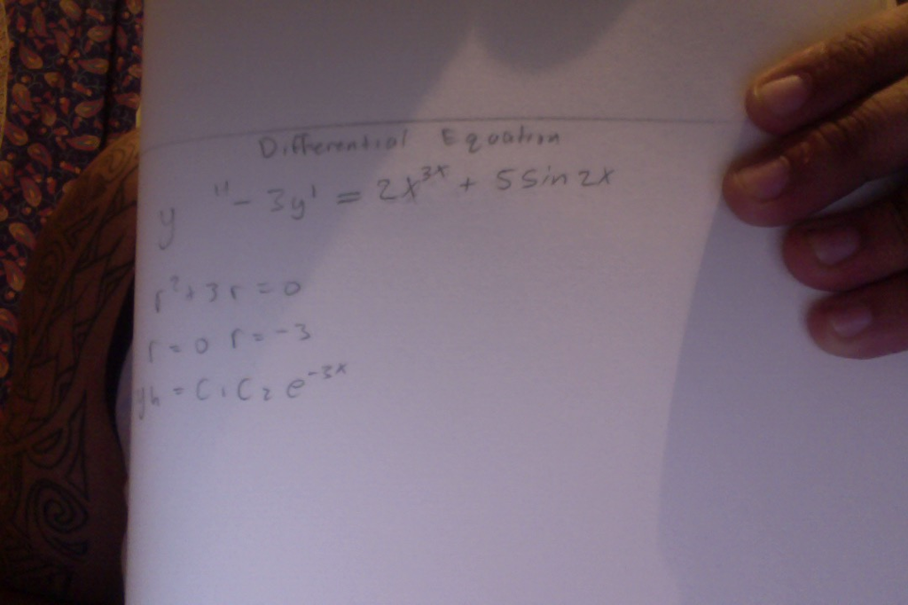 Solved Differential Equation y" - 3y' = 2x^3x + 5 sin 2x | Chegg.com