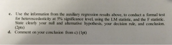 Use the information from the auxiliary regression | Chegg.com