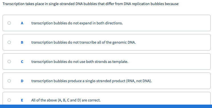Solved Transcription takes place in single-stranded DNA | Chegg.com