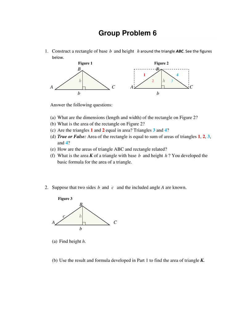 Solved Group Problem 6 1. Construct a rectangle of base b | Chegg.com