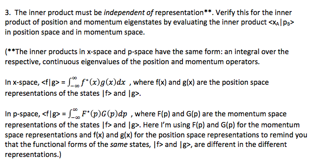 Solved The inner product must be independent of | Chegg.com