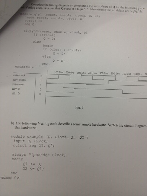 Solved Complete the timing diagram by completing the wave | Chegg.com