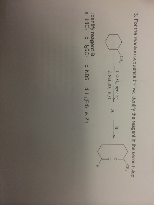 Solved 3. For the reaction sequence below, identify the | Chegg.com