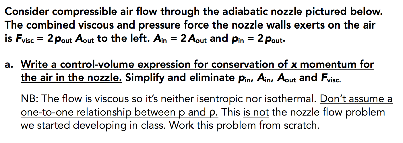 Solved Consider compressible air flow through the adiabatic | Chegg.com