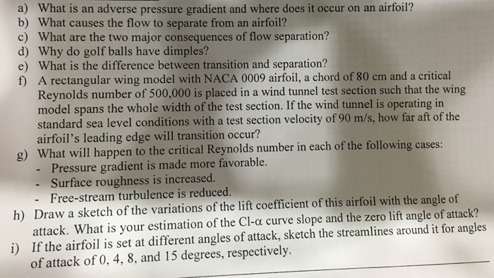 Solved What is an adverse pressure gradient and where does | Chegg.com