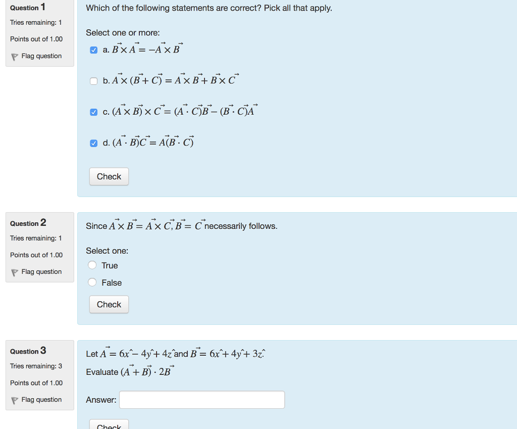 Solved Question 1 Tries remaining Points out of 1.00 Which | Chegg.com
