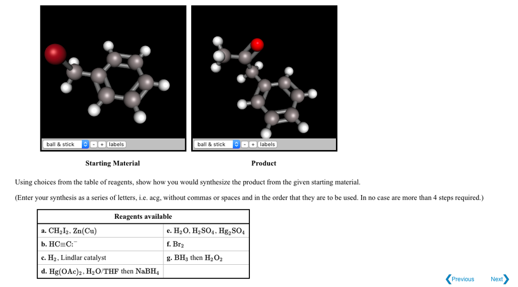 Solved Using choices from the table of reagents, show how | Chegg.com