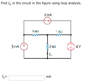 Solved Find Io in the circuit in the figure using loop | Chegg.com