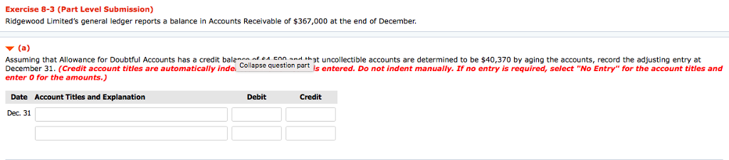 Solved Exercise 8-3 (Part Level Submission) Ridgewood | Chegg.com