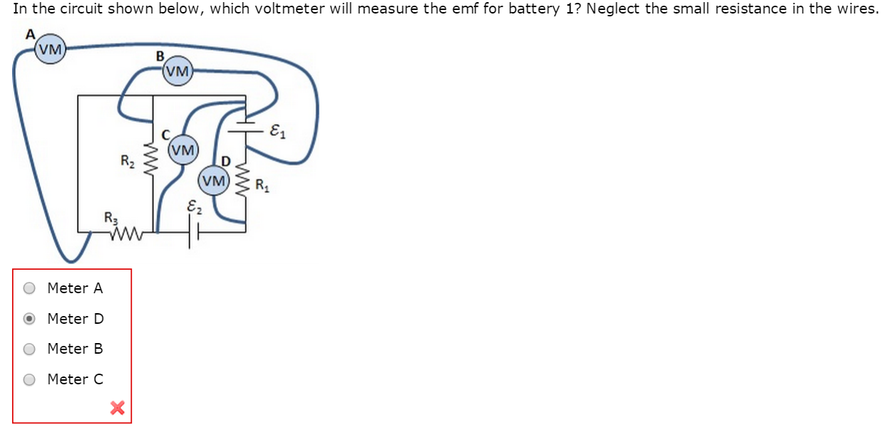 Solved In the circuit shown below, which voltmeter will | Chegg.com