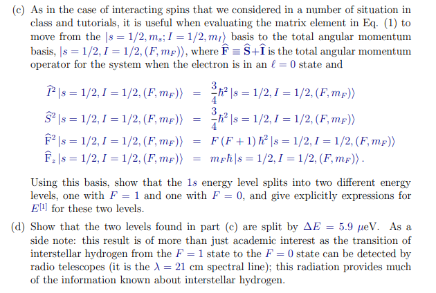 In this problem we consider the hyperfine structure | Chegg.com