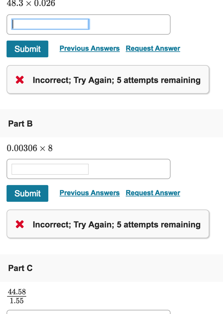 Solved 48.3 × 0.026 Submit Previous Answers Request Answer X | Chegg.com