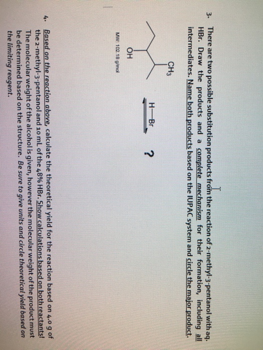 Solved There are two possible substitution products from the | Chegg.com