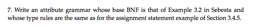 Write an attribute grammar whose base BNF is that of | Chegg.com