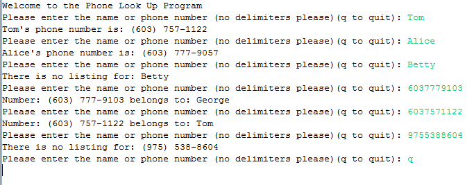 Solved Implement a program that will look up a name (string) | Chegg.com