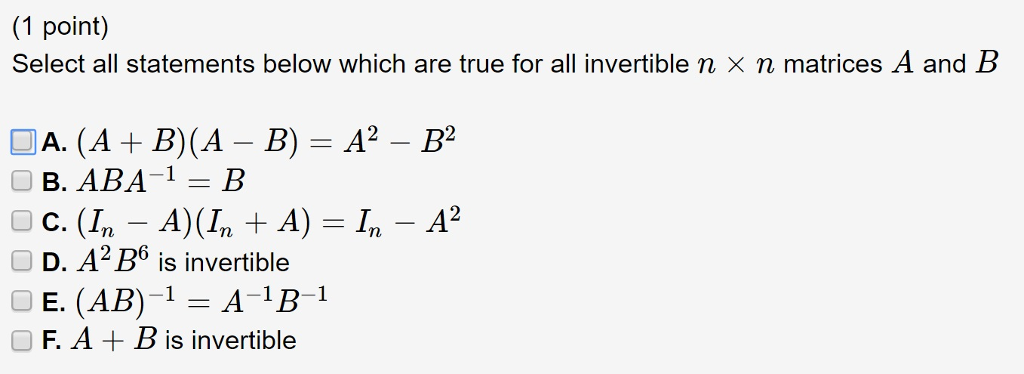 Solved Select all statements below which are true for all | Chegg.com