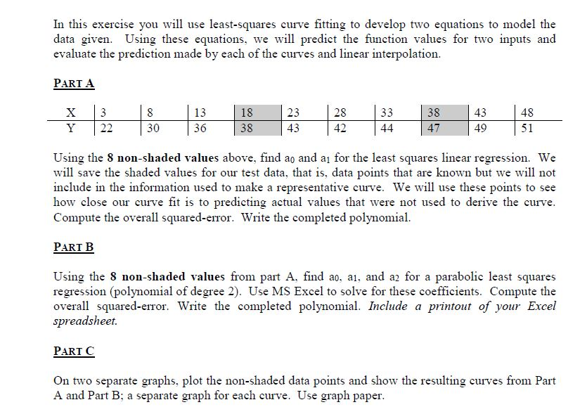 use least-squares curve fitting to develop two | Chegg.com