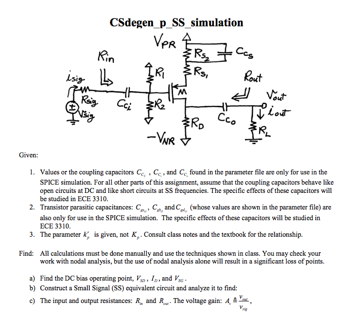 Solved a) Find the DC bias operating point, VSD , DI , and | Chegg.com