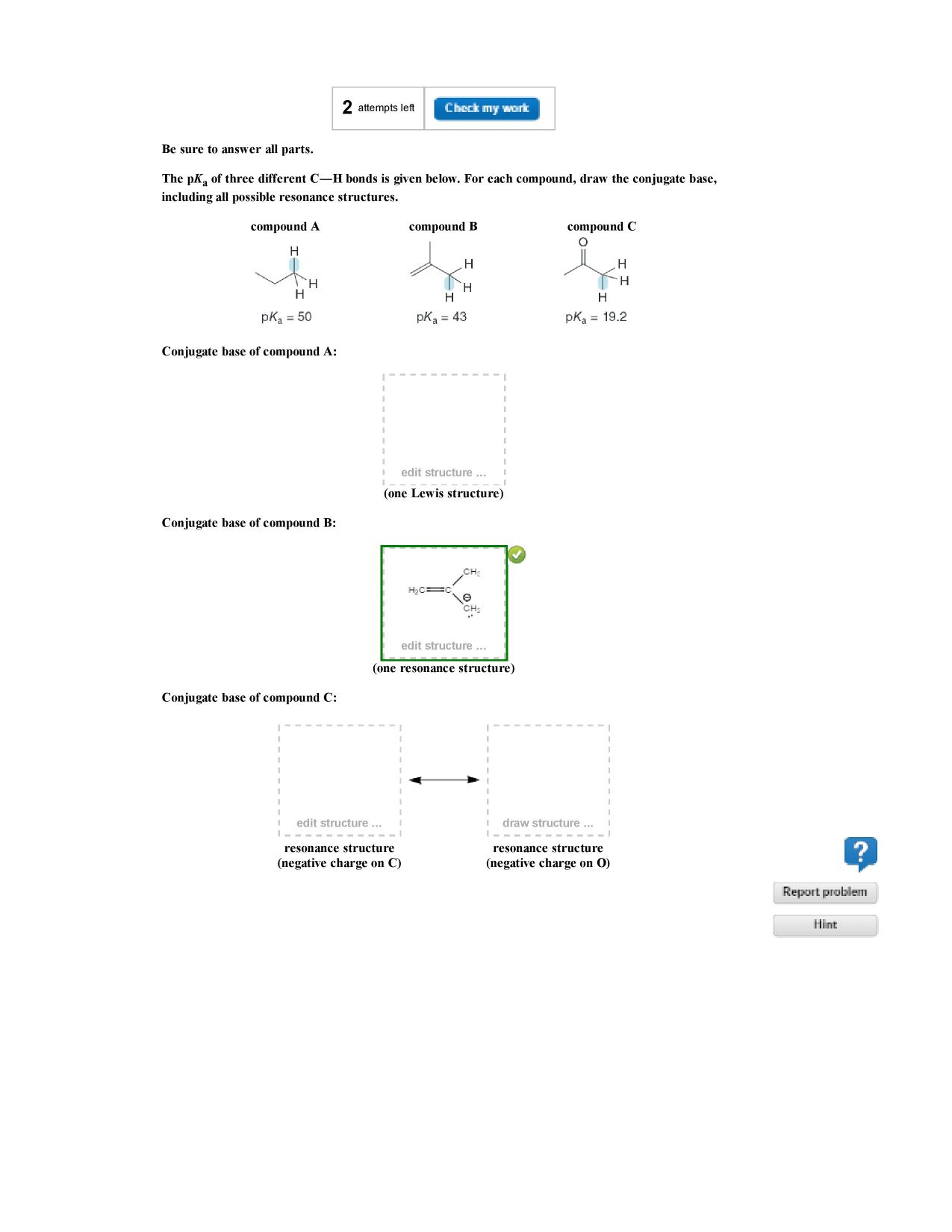 Solved The pK_a of three different C-H bonds is given below. | Chegg.com