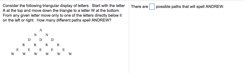 Solved Consider the following triangular display of letters. | Chegg.com