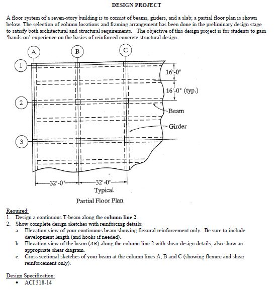 DESIGN PROJECT A floor system of a seven-story | Chegg.com
