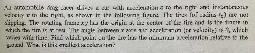 Solved An automobile drag racer drives a car with | Chegg.com