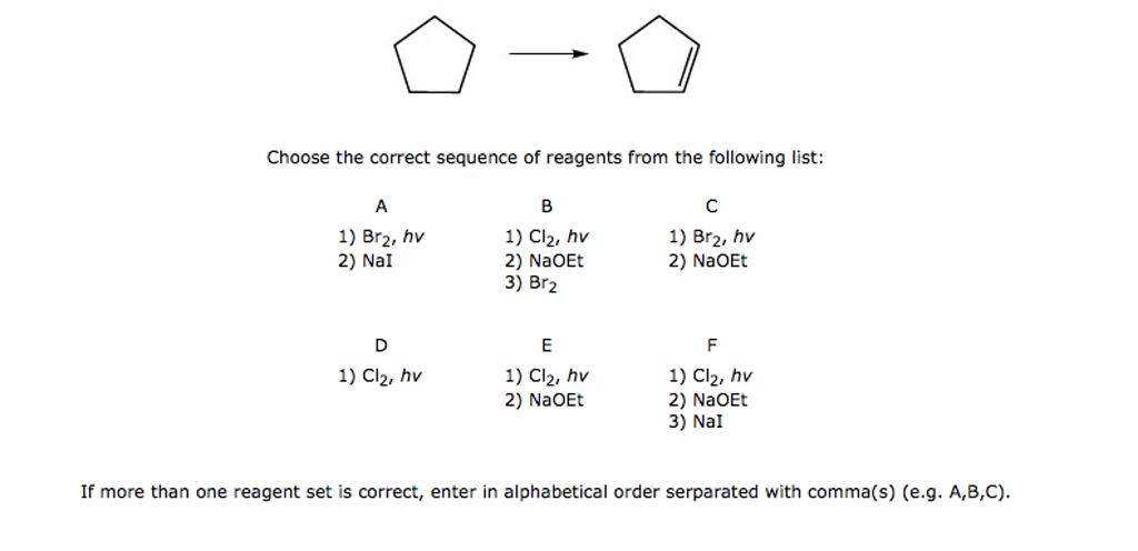 Solved Cl Choose the correct sequence of reagents from the | Chegg.com