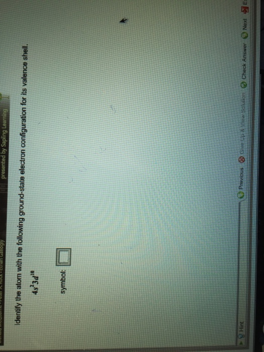 Solved Identify The Atom With The Following Ground State