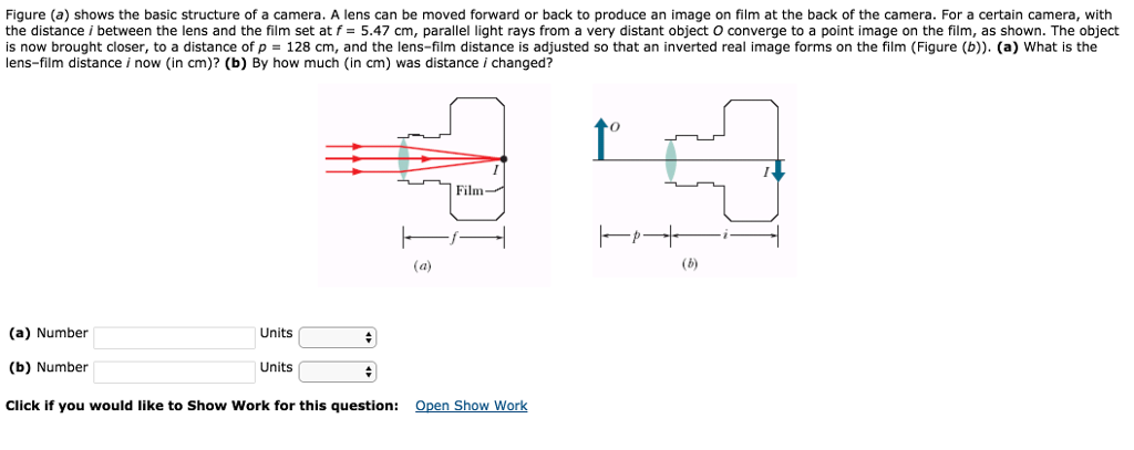 Solved Figure (a) shows the basic structure of a camera. A | Chegg.com