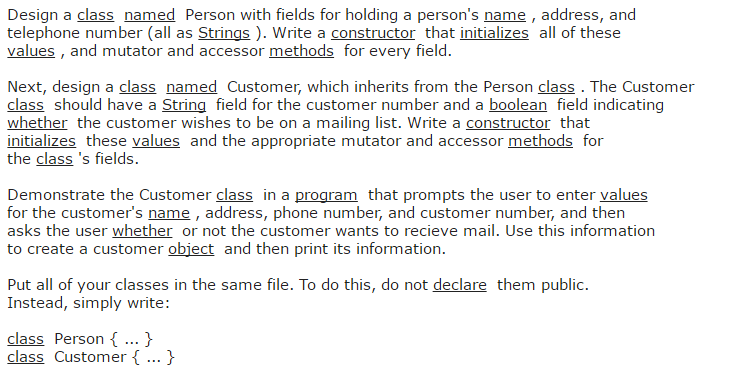 Solved Design a class named Person with fields for holding a | Chegg.com