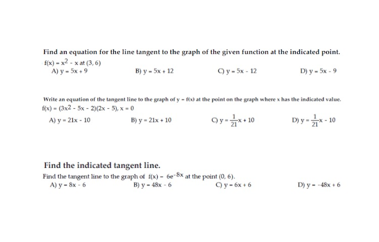 Solved Find an equation for the line tangent to the graph of | Chegg.com
