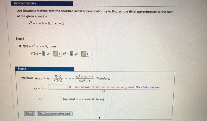 Solved Use Newton's method with the specified initial | Chegg.com