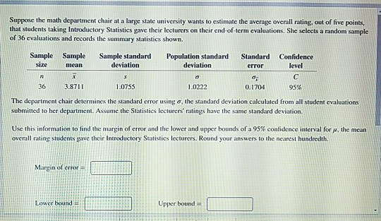 Solved Suppose the math department chair at a large state | Chegg.com