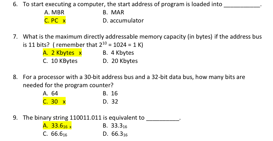 Solved To start executing a computer, the start address of | Chegg.com