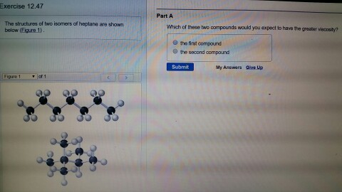 Solved The structure of two isomers of heptane are shown | Chegg.com