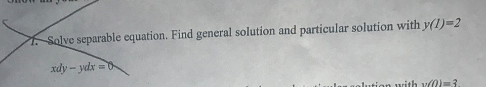 Solved Solve Separable Equation Find General Solution And