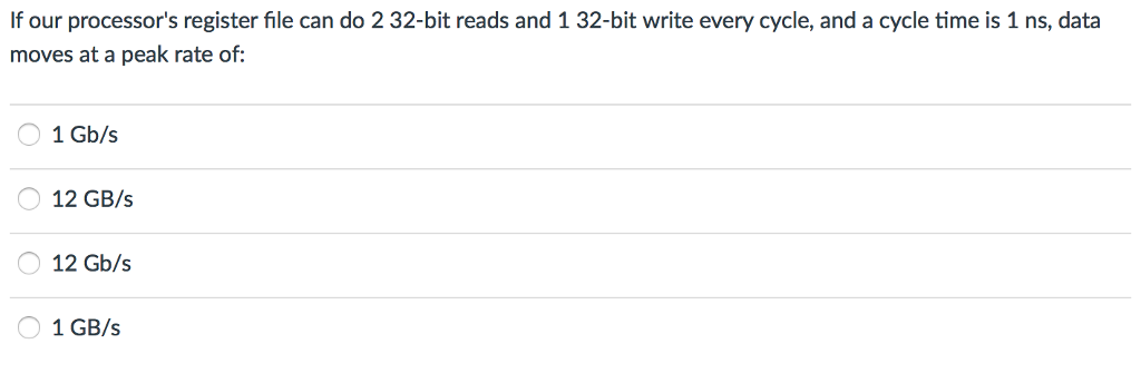 Solved If our processor's register file can do 2 32-bit | Chegg.com
