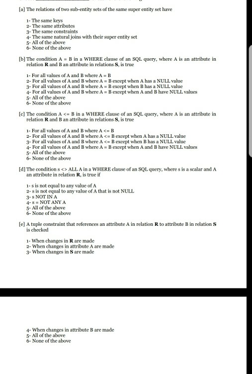 Solved [a] The relations of two sub-entity sets of the same | Chegg.com