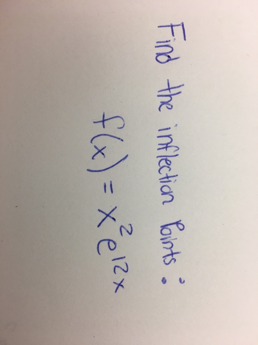 Solved Find the inflection points: f(x) = x^2 e^12x | Chegg.com