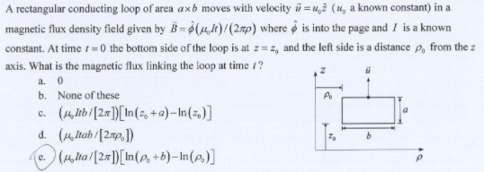 Solved A rectangular conducting loop of area axb moves with | Chegg.com