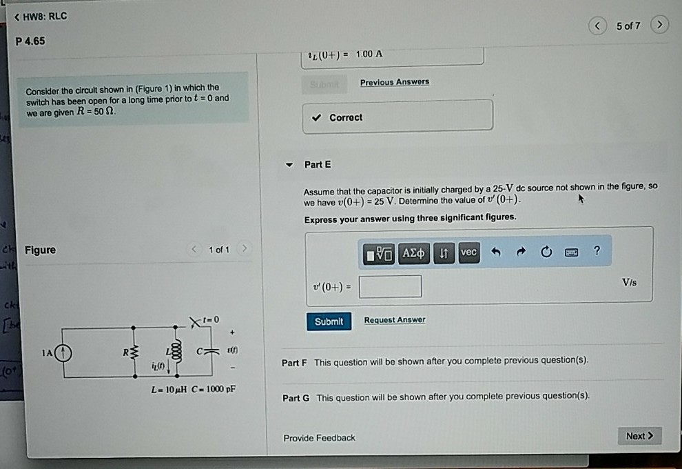 Solved 1(U+)= 1.00 A Consider the | Chegg.com