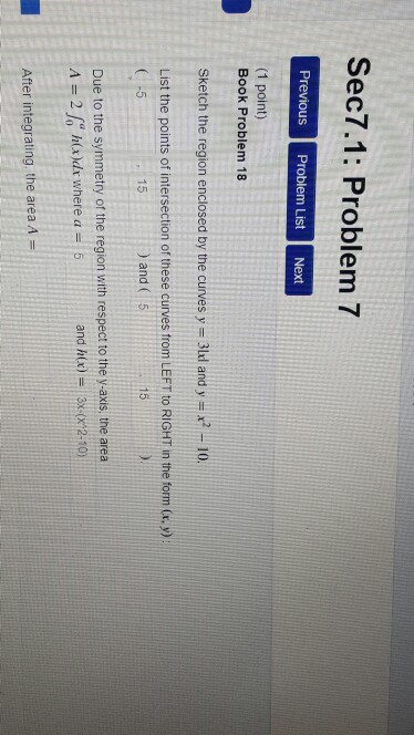 Solved Sec7.1: Problem 5 Previous Problem ListNext (1 point) | Chegg.com