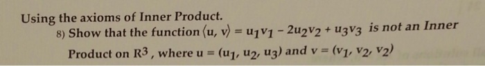 Solved Using the axioms of Inner Product. Show that the | Chegg.com