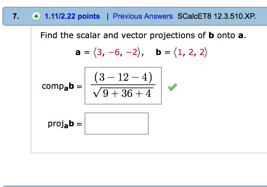 Solved 7. 1.11/2.22 points | Previous Answers SCalcET8 | Chegg.com