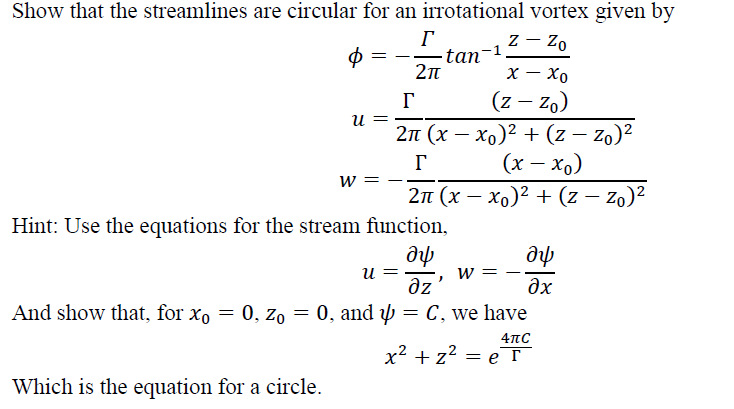 Solved Show that the streamlines are circular for an | Chegg.com