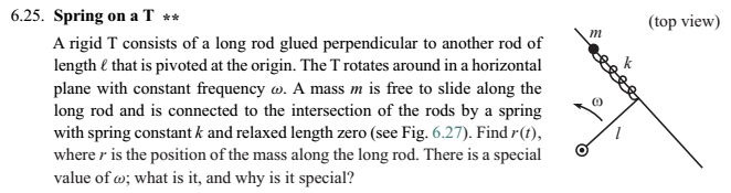 Solved A rigid T consists of a long rod glued perpendicular | Chegg.com