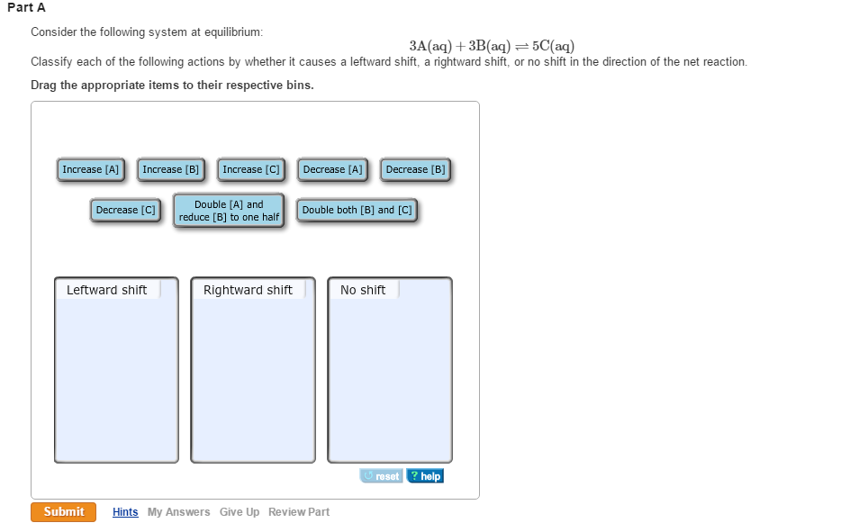 Solved Part A Consider the following system at equilibrium: | Chegg.com