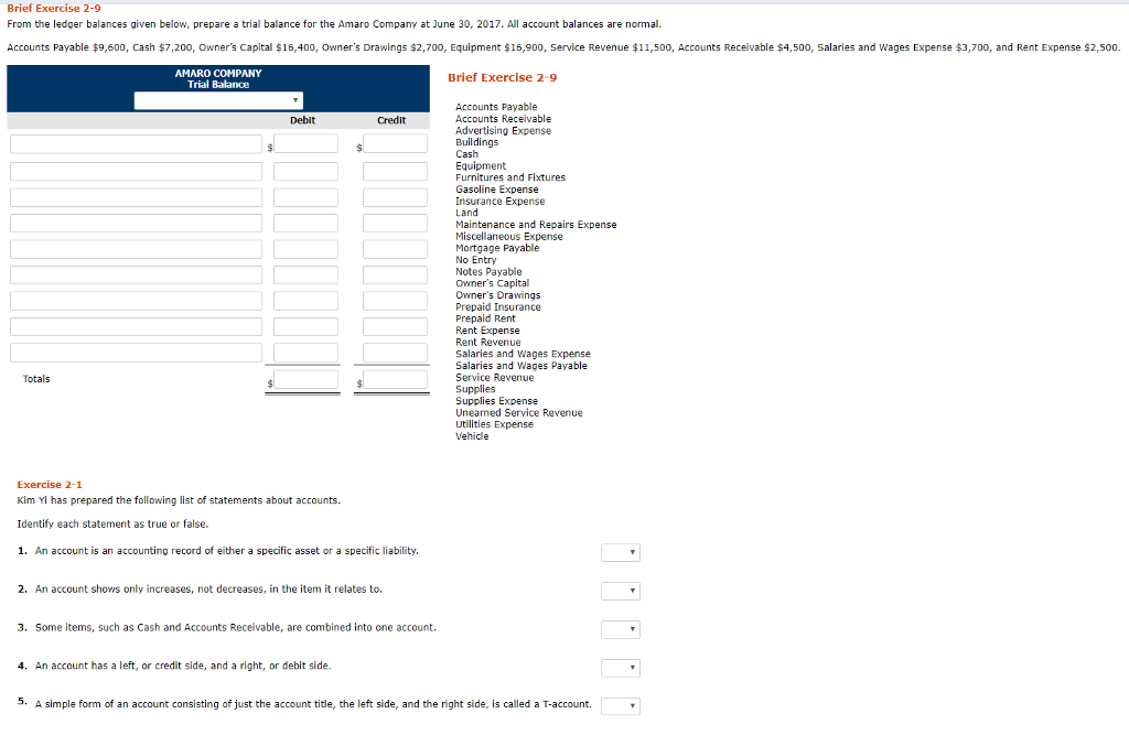 Solved Brief Exercise 2-9 From the ledger balances given | Chegg.com Solved Brief Exercise 2-9 From the ledger balances given | Chegg.com